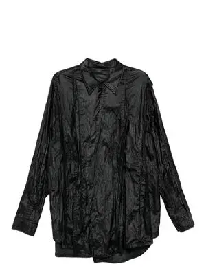 SONGZIO Crinkled Long-sleeve Shirt - Black