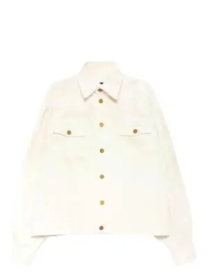 WILLY CHAVARRIA Oversized Denim Trucker Jacket Neutrals