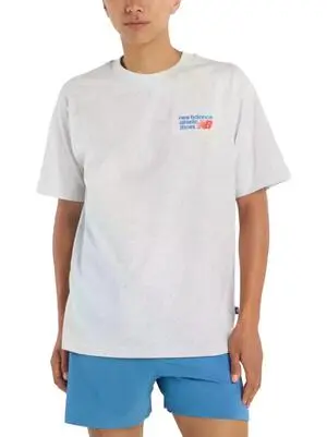 NEW BALANCE Logo-embroidered T-shirt - Grey