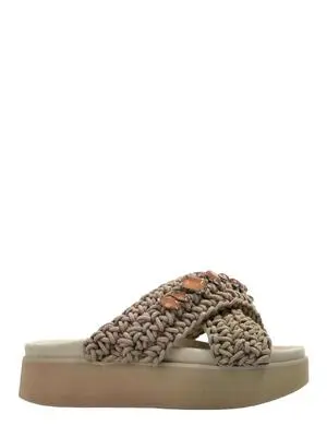 Inuikii Jewel-embellished Cross-strap Sandals - Brown