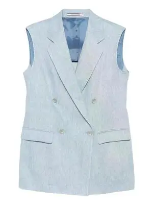 Tagliatore Bernice Double-breasted Vest - Blue