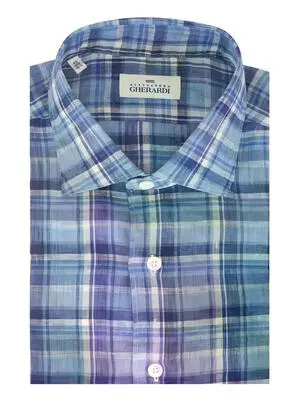 ALESSANDRO GHERARDI Checked-pattern Shirt Blue