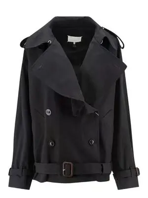 MAISON MARGIELA Belted Double-breasted Jacket - Black
