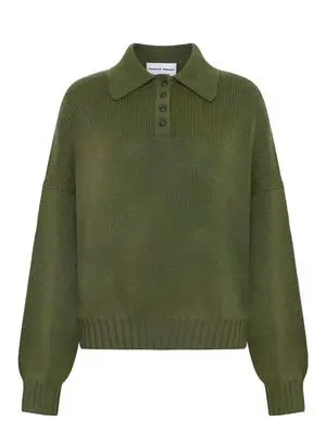 EMERSON RENALDI Buttoned Polo Top - Green
