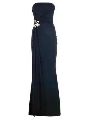Chiara Boni La Petite Robe Floral-appliqué Gown - Blue