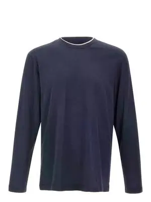 Eleventy Crew-neck Cotton Sweater - Blue