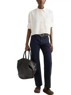 TWP Cropped Shirt With Pocket Pink