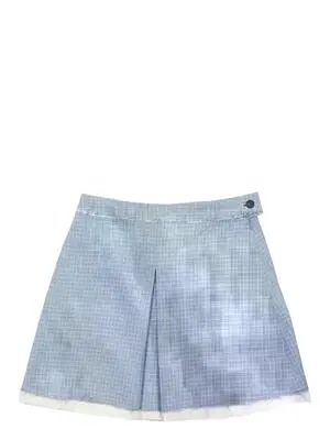 CAMIEL FORTGENS Checked Mini Pleated Skirt - Blue