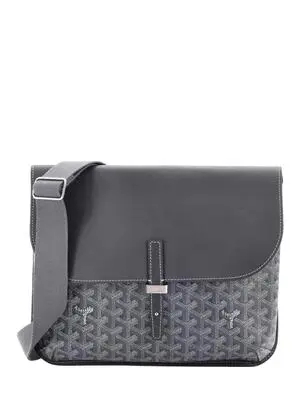 Goyard Coursier Messenger Bag Coated Canvas And Leather - Grey