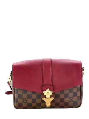 LOUIS VUITTON Clapton Handbag Damier And Leather Pm Crossbody Bag - Brown