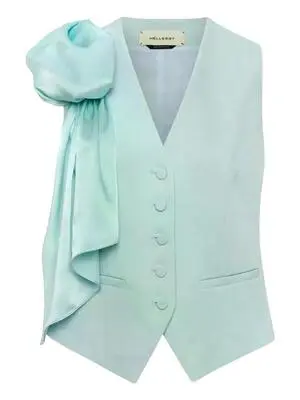 Hellessy Paloma Ribbon Floral Vest - Blue