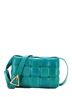 Bottega Veneta Cassette Padded Maxi Intrecciato Leather Crossbody Bag - Blue