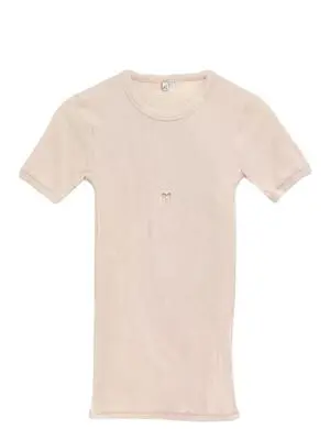 BASERANGE Heart Detail T-shirt - Neutrals