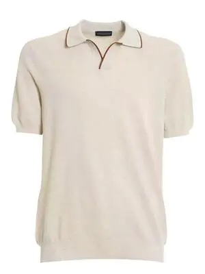 GRAN SASSO Collared Knit T-shirt Neutrals