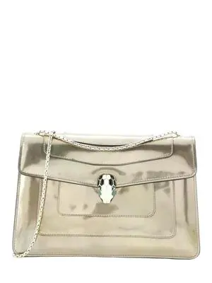 BVLGARI Serpenti Forever Patent Medium Shoulder Bag - Gold