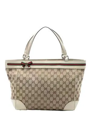 Gucci Gg Canvas Web Mayfair Tote - Neutrals