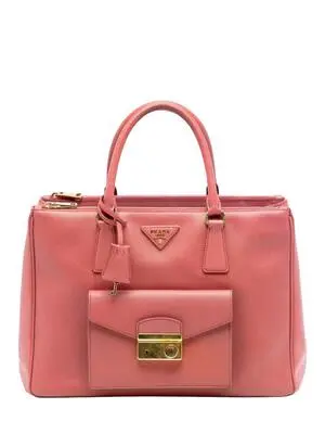 Prada Saffiano Lux Galleria Satchel - Pink