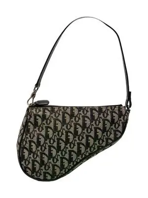 Dior 2001 Mini Diorissimo Canvas Saddle Pochette - Black