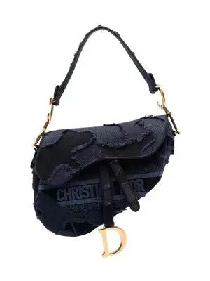 Dior 2019 Christian Dior Embroidered Saddle Bag Blue