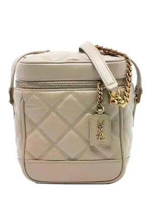 Saint Laurent 2021 Grain De Poudre Quilted 80s Vanity Bag - Neutrals