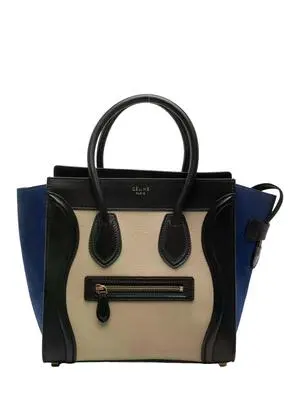 Celine 2013 Micro Tricolor Luggage Tote Bag Blue