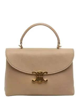 Celine Medium Supple Grained Calfskin Nino Bag Satchel - Neutrals
