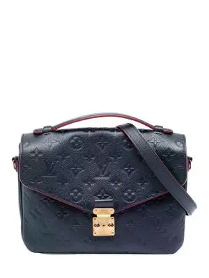 LOUIS VUITTON 2018 Monogram Empreinte Pochette Metis Satchel Blue
