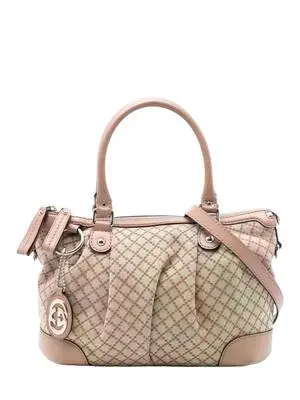 Gucci Diamante Canvas Sukey Satchel - Neutrals