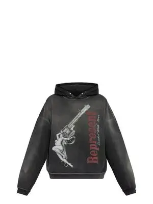 REPRESENT Graphic Print Hoodie - Grey