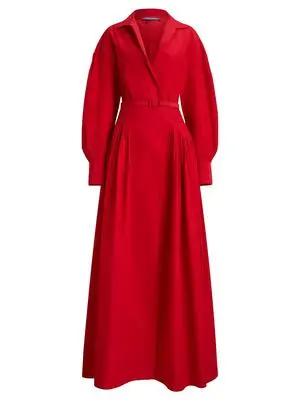 Ralph Lauren Cotton-blend Poplin Daley Maxi Shirt Dress - Red