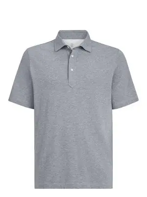 Brunello Cucinelli Cotton Jersey Polo Shirt - Grey