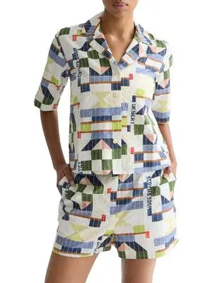 Scotch & Soda Embroidered Cotton Button-up Shirt - Patchwork Infinity