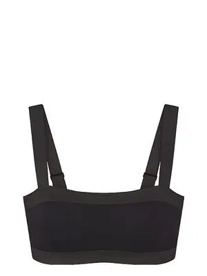 NIKESKIMS Matte Shine Straight-neck Sports Bra - Obsidian/igneous