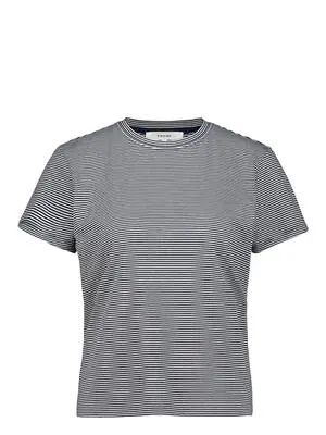 FRAME Striped Cotton Crewneck T-shirt - Blue