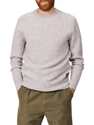 AUBIN Prestwick Shetland Crew Neck Sweater - Silver