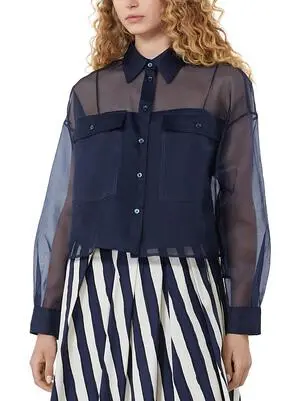 Max Mara Wkdcolomba Silk Shirt Navy