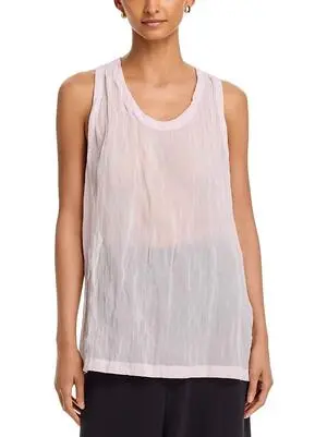 TOTEME Crinkled Cotton And Metal Yarn Blend Tank - Bloom