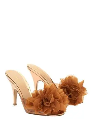 GIANVITO ROSSI Igea Mules Brown See-through Plexi