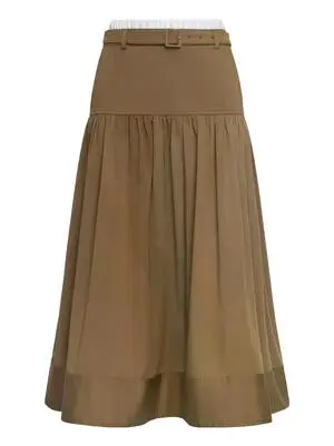 Cinq À Sept Belted Gathered Skirt Brown