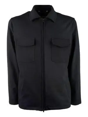 KIRED Pocket-detail Zip-up Shirt Jacket - Blue