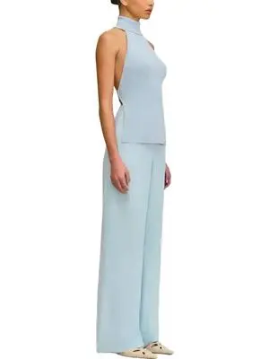 Cult Gaia Wake Halterneck Top Blue