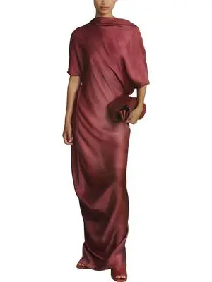 CORTANA Twisted Open-back Dress - Red