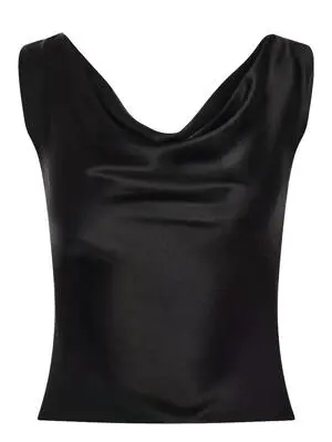 ALEXIA & ANTONIA Cowl-neck Blouse - Black