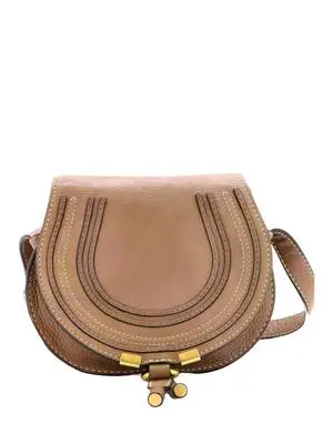 Chloé Marcie Leather Small Crossbody Bag Brown