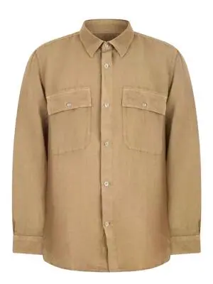 120% Lino Flap-pockets Linen Shirt - Neutrals