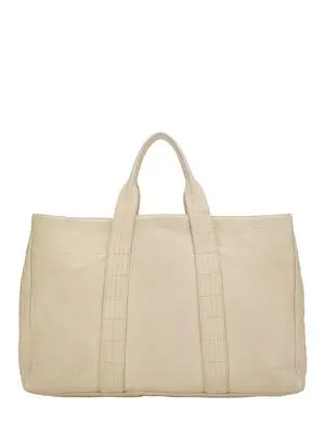 CHANEL Calfskin Leather Logo Tote
