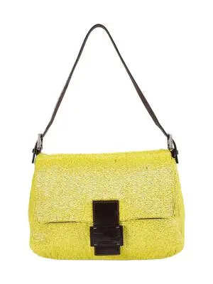 Fendi Beaded Fendi Mama Shoulder Bag Yellow