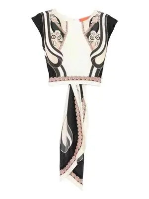 La DoubleJ Graphic-print Top - Neutrals