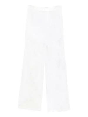 ISABELLE BLANCHE Floral-motif Trousers - White