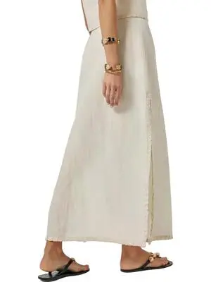 SCARLETT POPPIES Side-slit Maxi Skirt - Neutrals